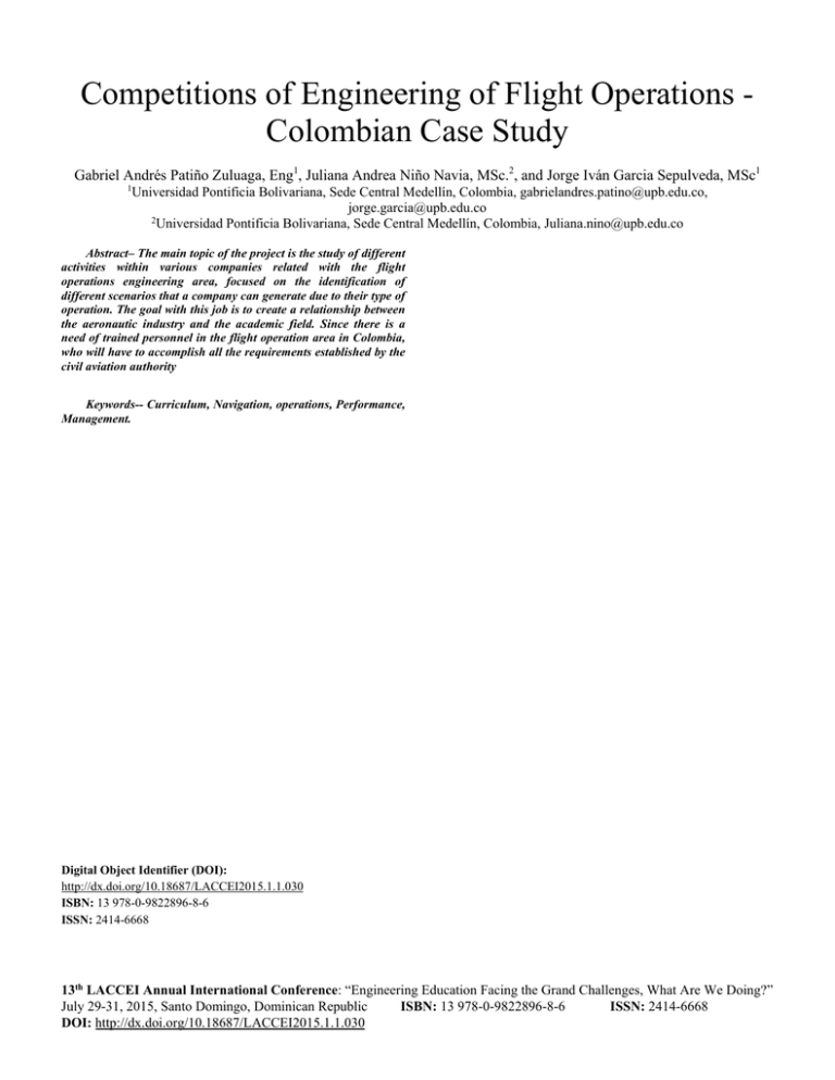 Competitions of Engineering of Flight Operations