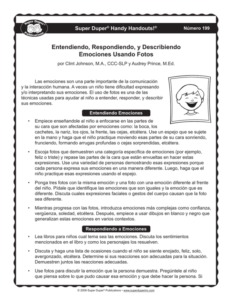 Entendiendo, Respondiendo, y Describiendo Emociones Usando