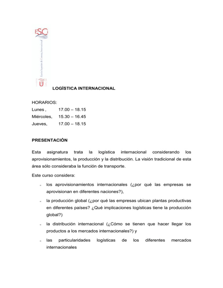 Logística Internacional