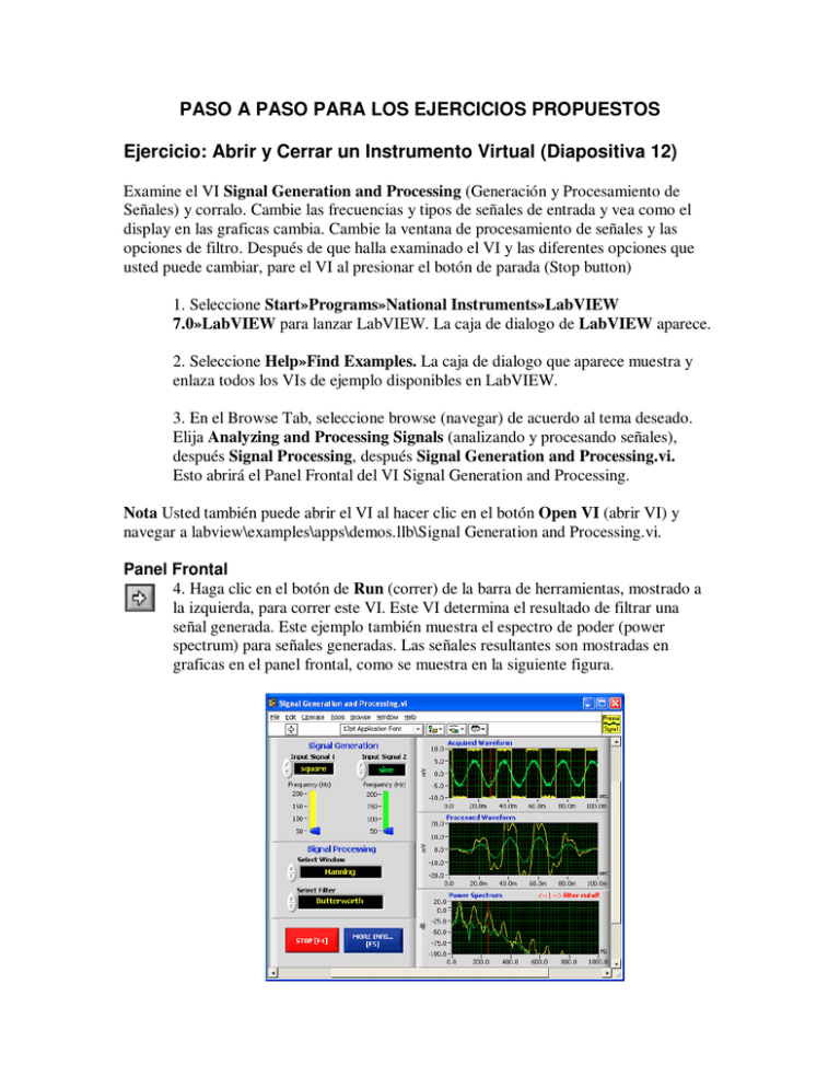 PASO A PASO PARA LOS EJERCICIOS PROPUESTOS Ejercicio