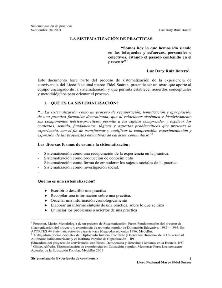 Sistematización de practicas