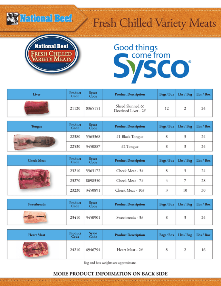 Fresh Chilled Variety Meats