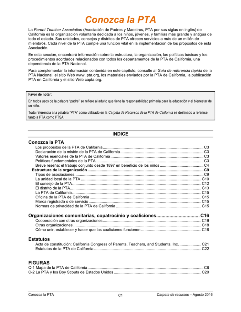 Conozca la PTA - The California State PTA
