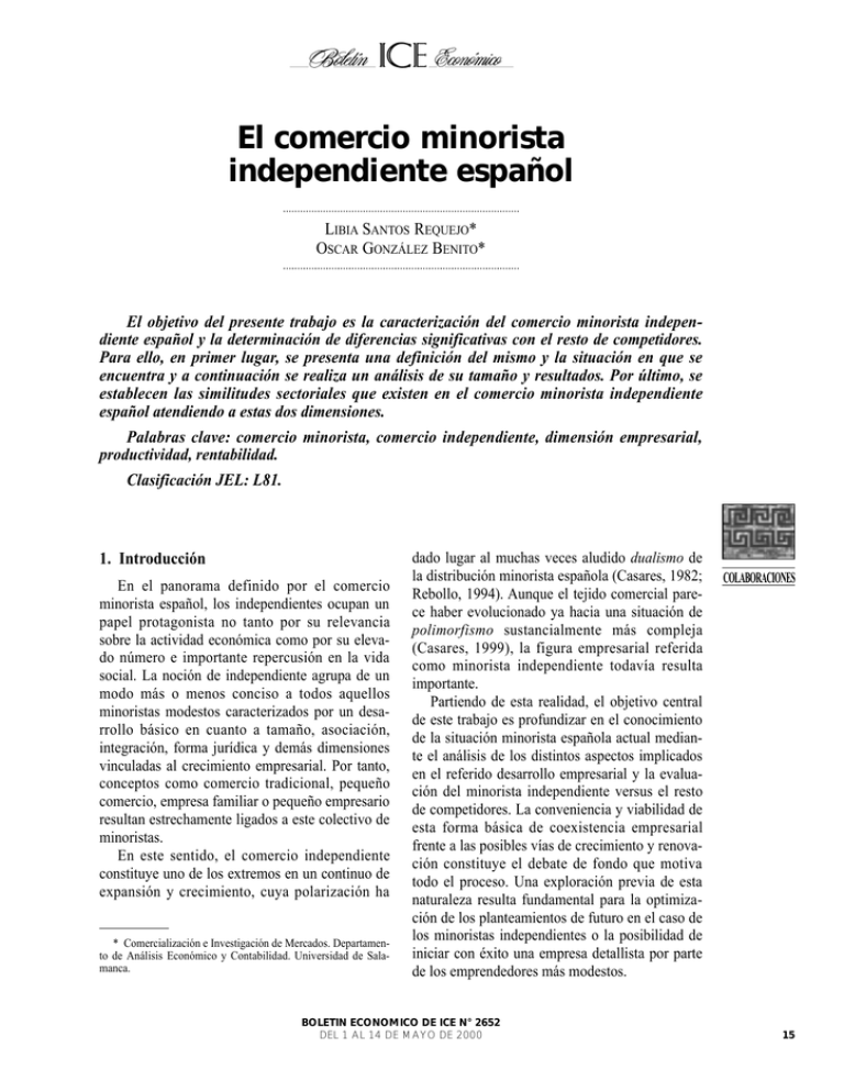 El comercio minorista independiente español