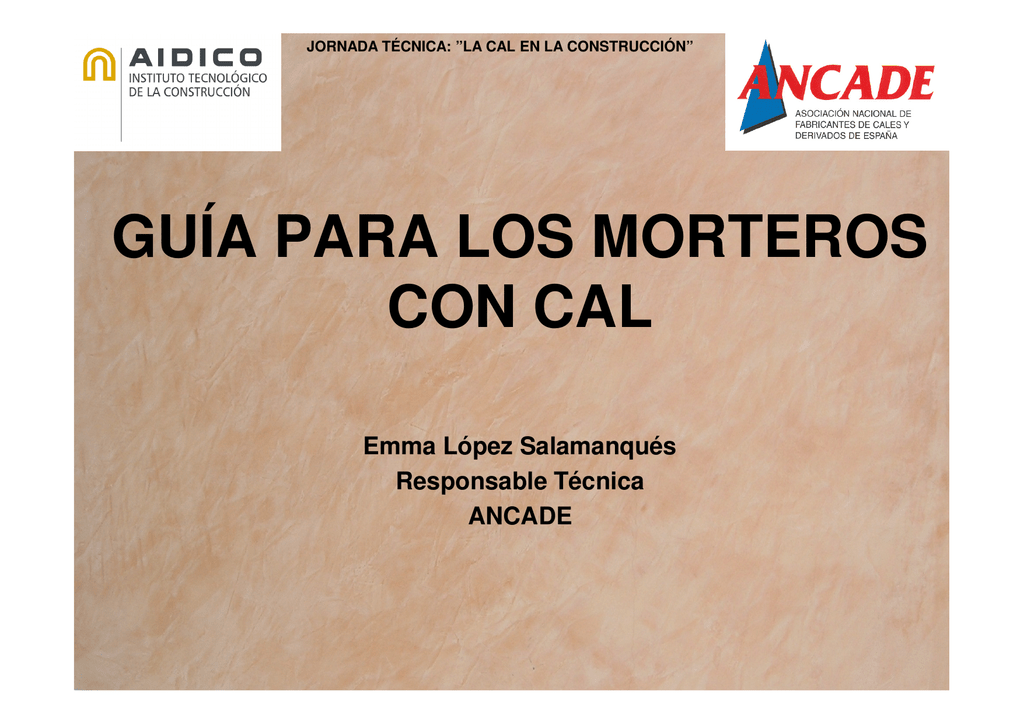 guía para los morteros con cal