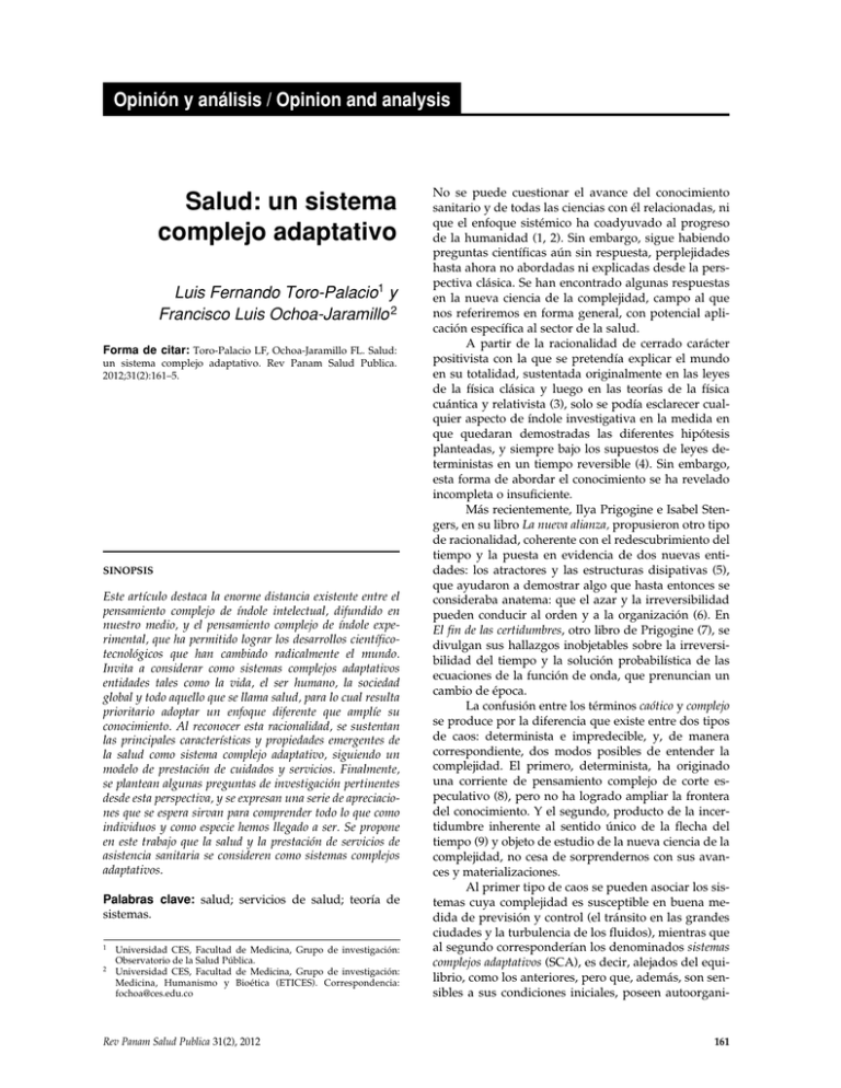 Salud: un sistema complejo adaptativo