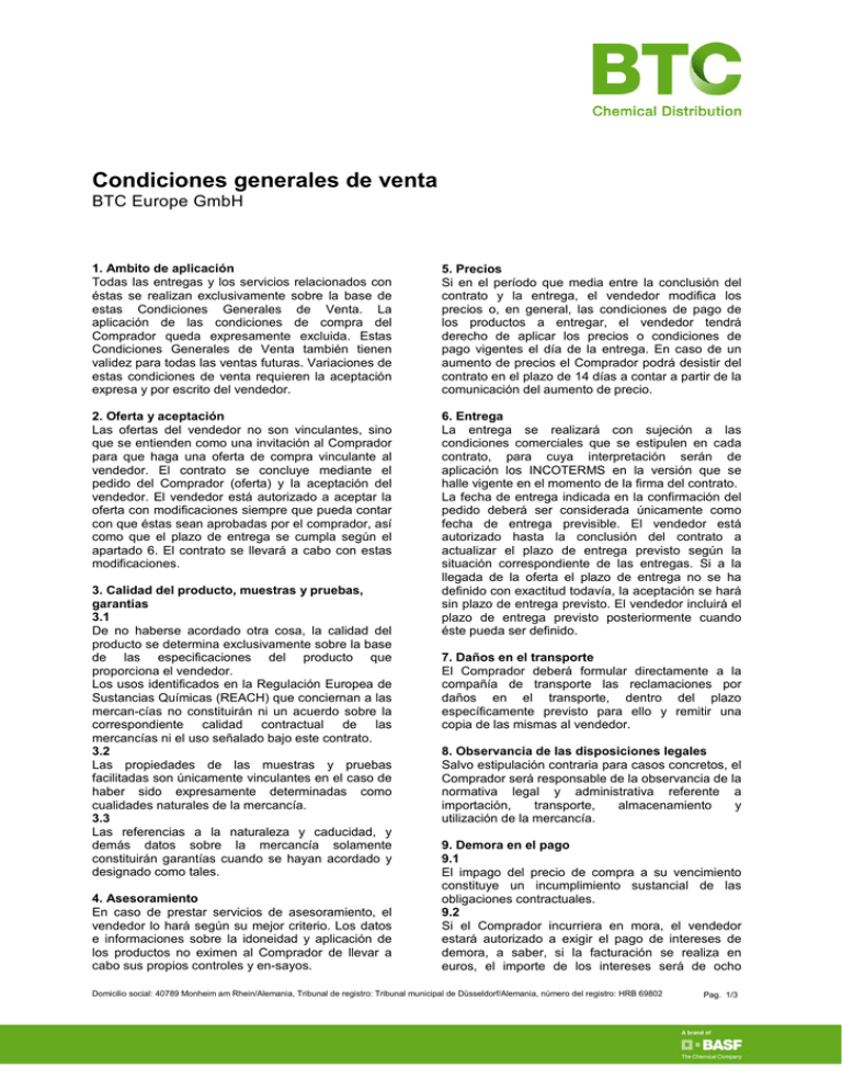 Condiciones generales de venta