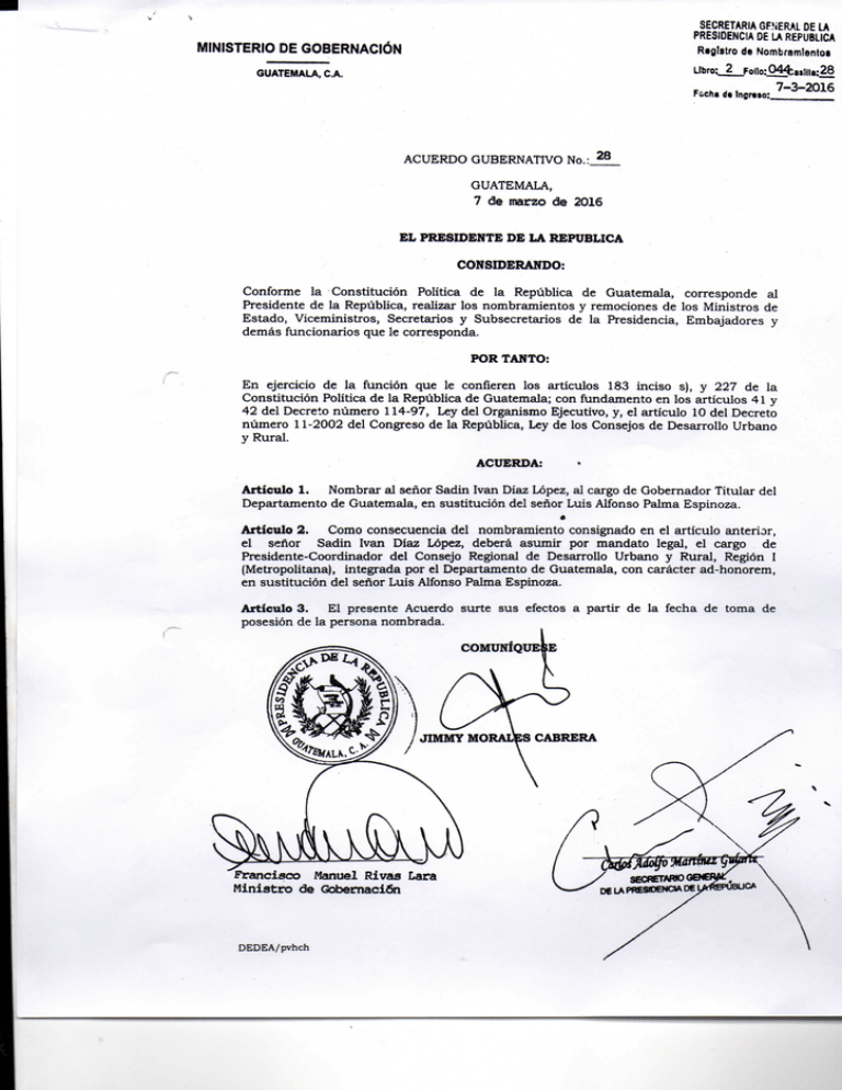 nombramiento