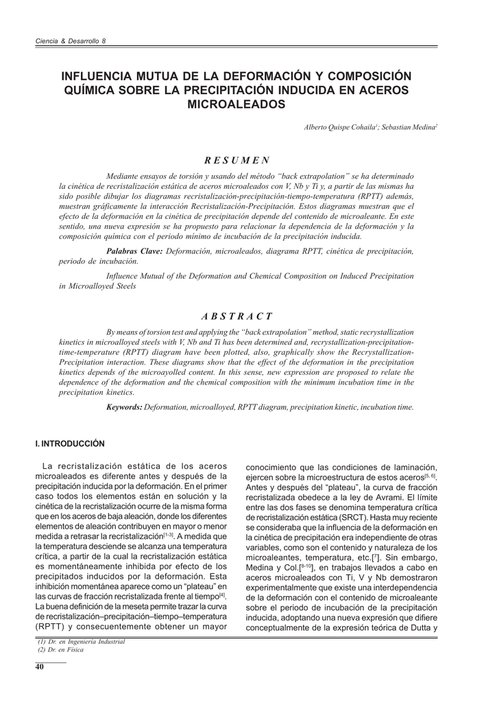 influencia mutua de la deformación y composición química sobre la