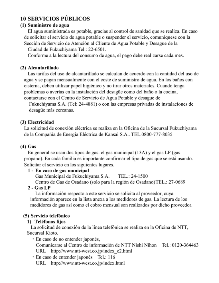 10 SERVICIOS PÚBLICOS