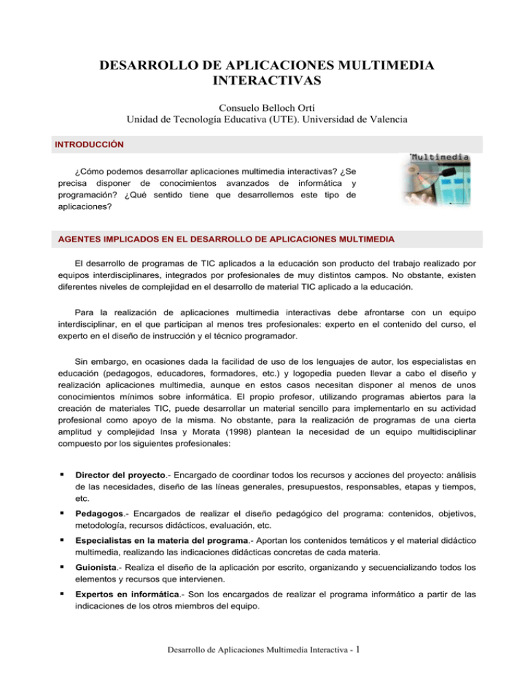 DESARROLLO DE APLICACIONES MULTIMEDIA INTERACTIVAS
