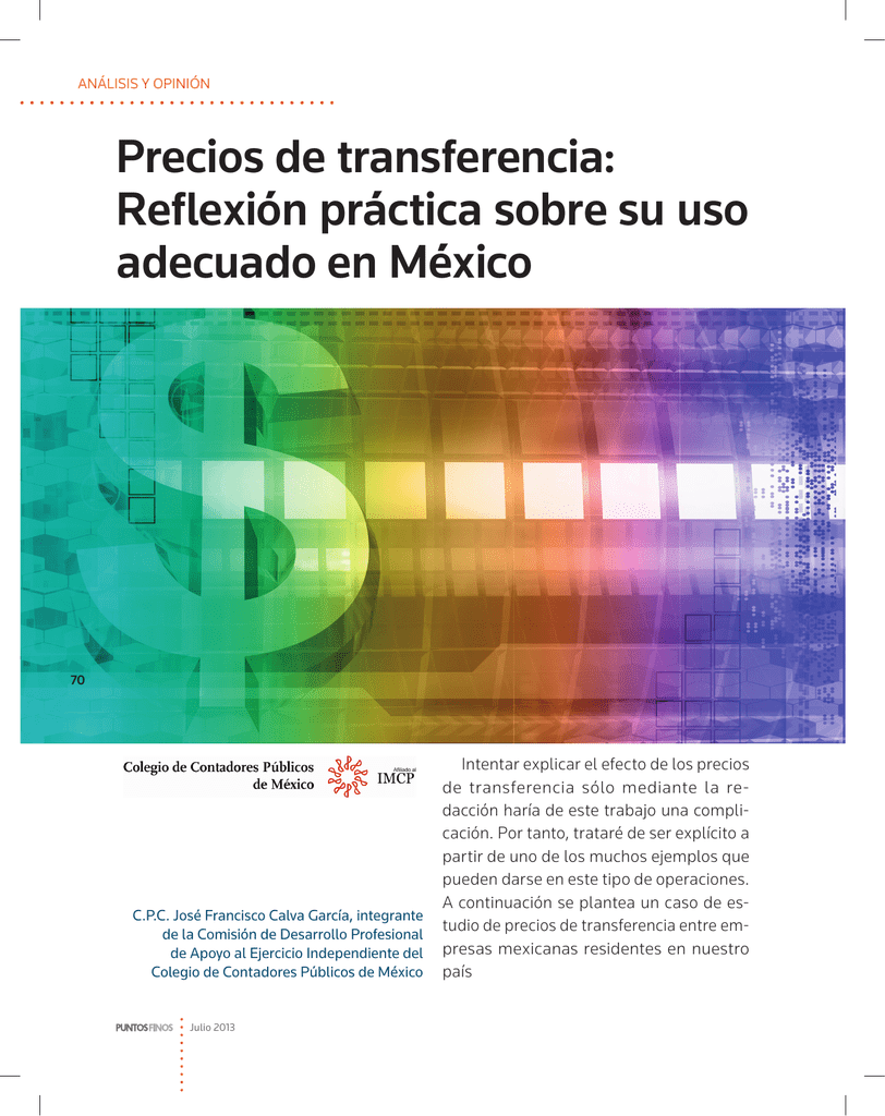 Precios de transferencia - Colegio de Contadores Públicos de México