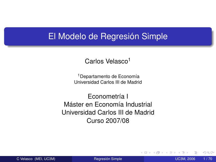 El Modelo de Regresión Simple