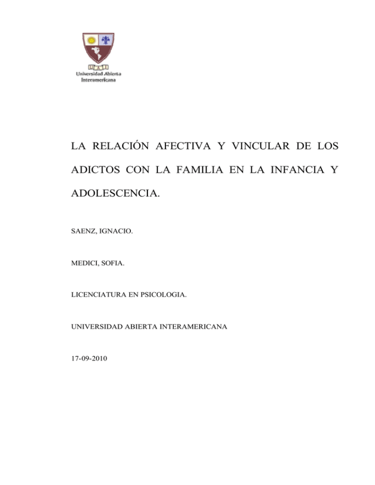 LA RELACIÓN AFECTIVA Y VINCULAR DE LOS