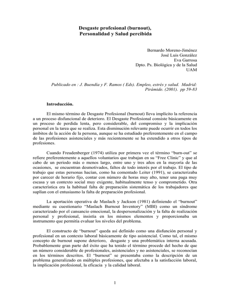 Desgaste profesional (burnout) - Universidad Autónoma de Madrid