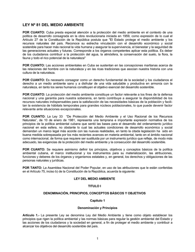 ley 81 de Medio Ambiente