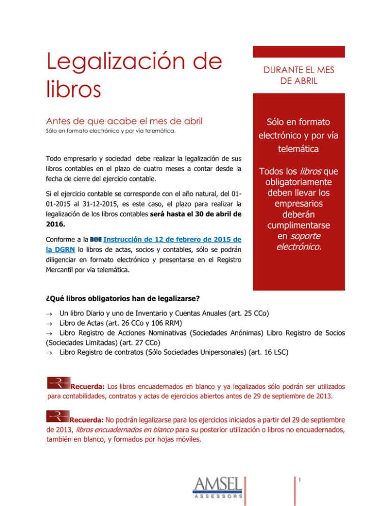 Legalización de libros