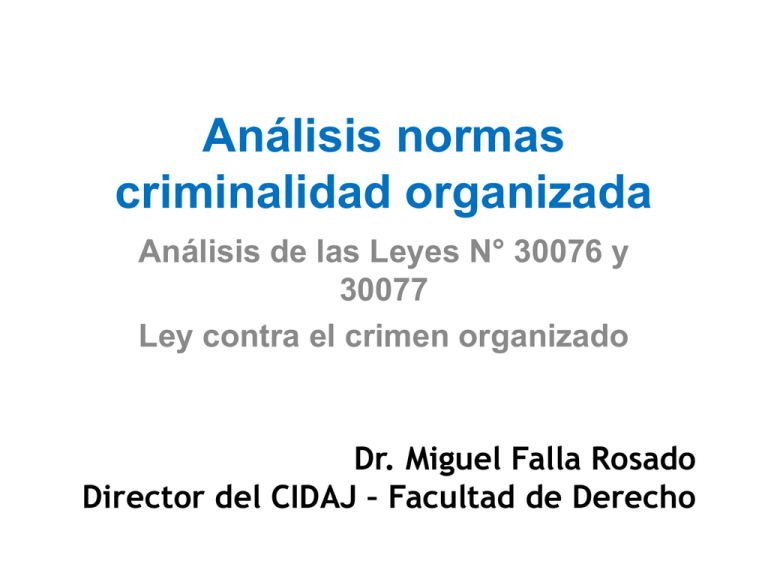 Tipos penales en la criminalidad organizada