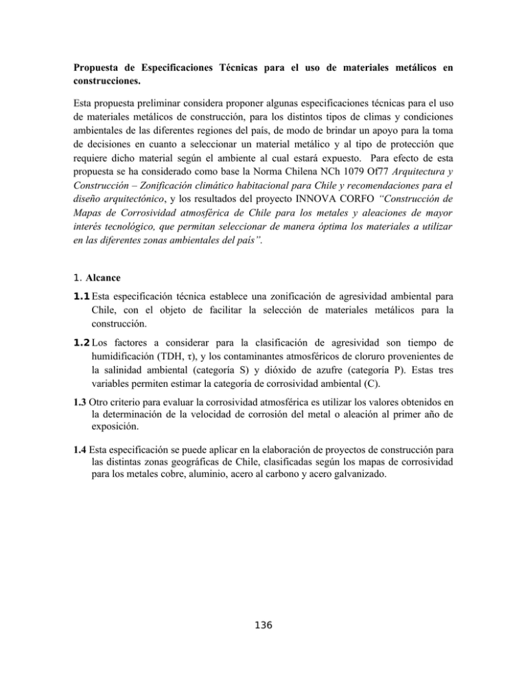 Especificaciones técnicas para norma