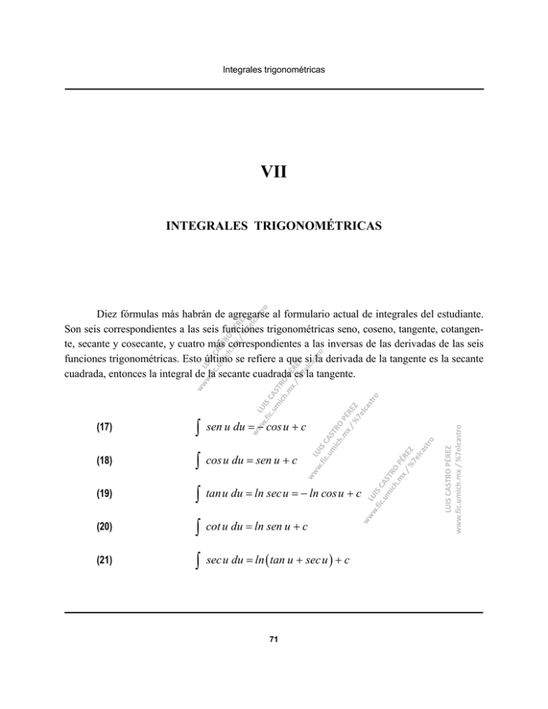 Integrales trigonométricas