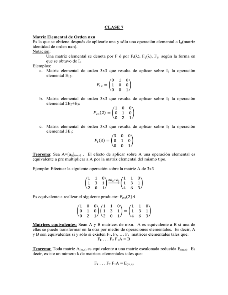 MATRIZ ELEMENTAL DE ORDEN nxn