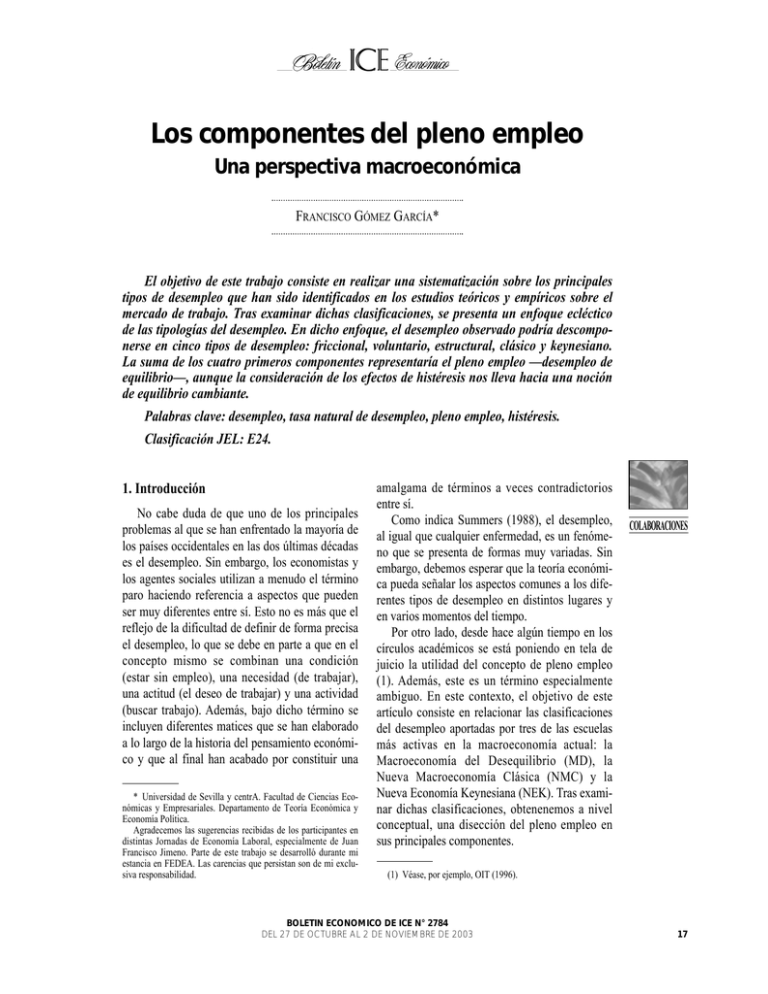 Los componentes del pleno empleo
