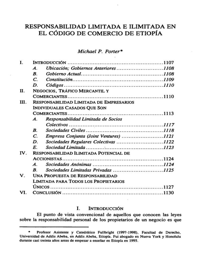 responsabilidad limitada e ilimitada en el codigo de