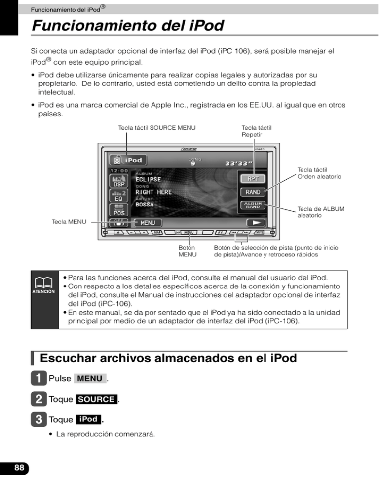 Funcionamiento del iPod