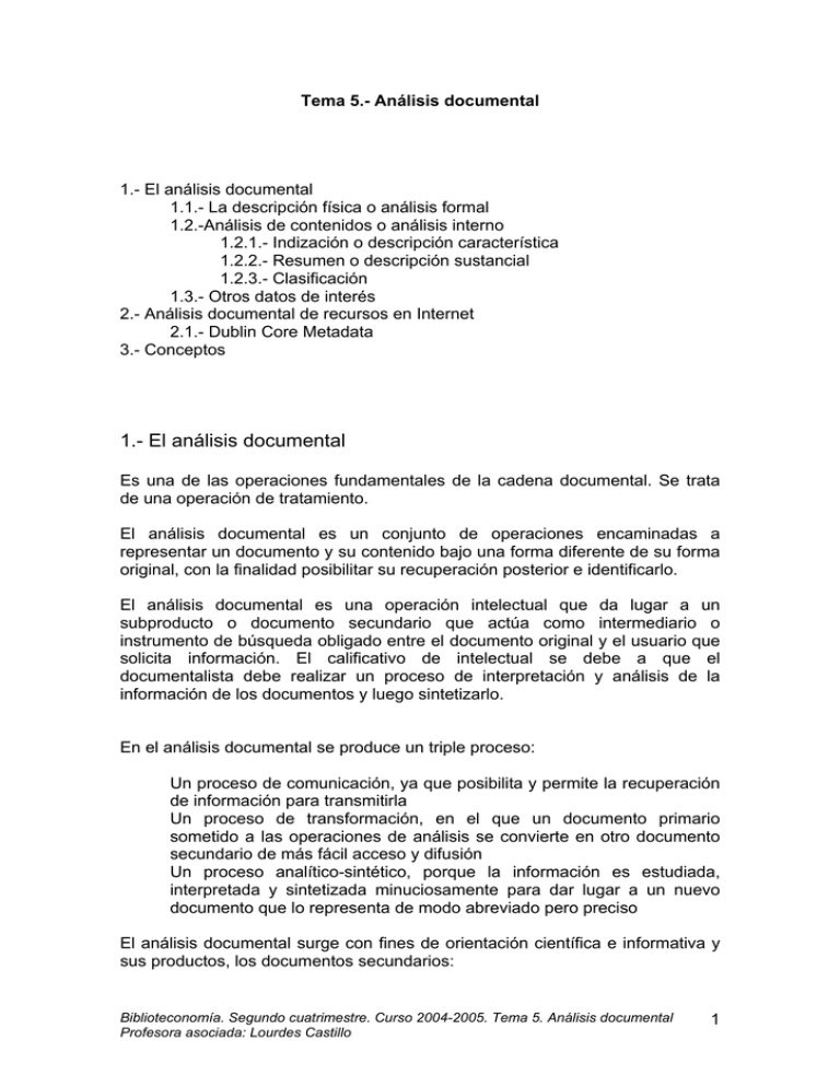 1.- El análisis documental