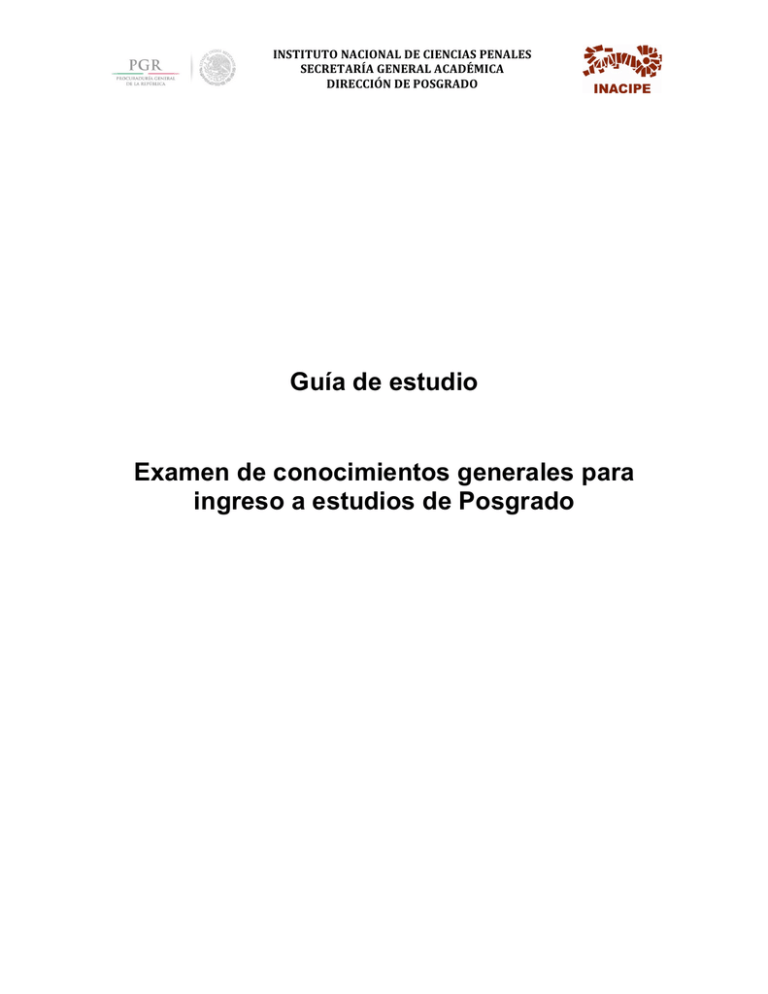 Guía de estudio Examen de conocimientos generales para