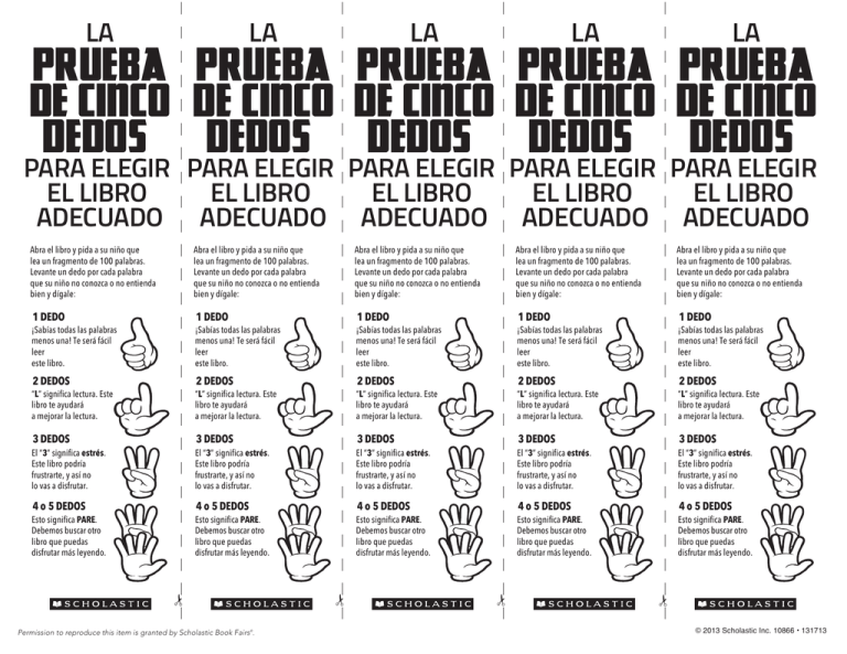 prueba de cinco dedos prueba de cinco dedos prueba