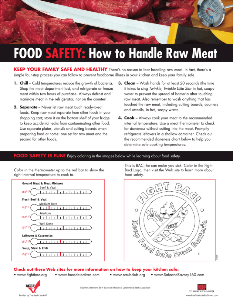 Food SaFety How To Handle Raw Meat