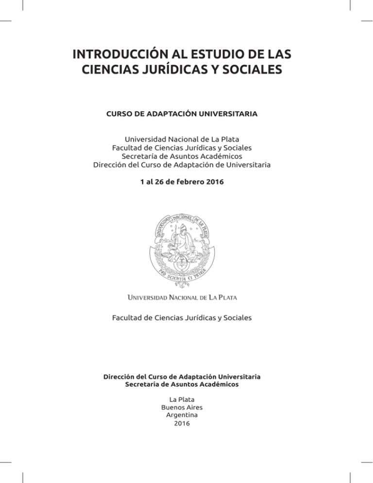 IntroduccIón al estudIo de las cIencIas JurídIcas y socIales