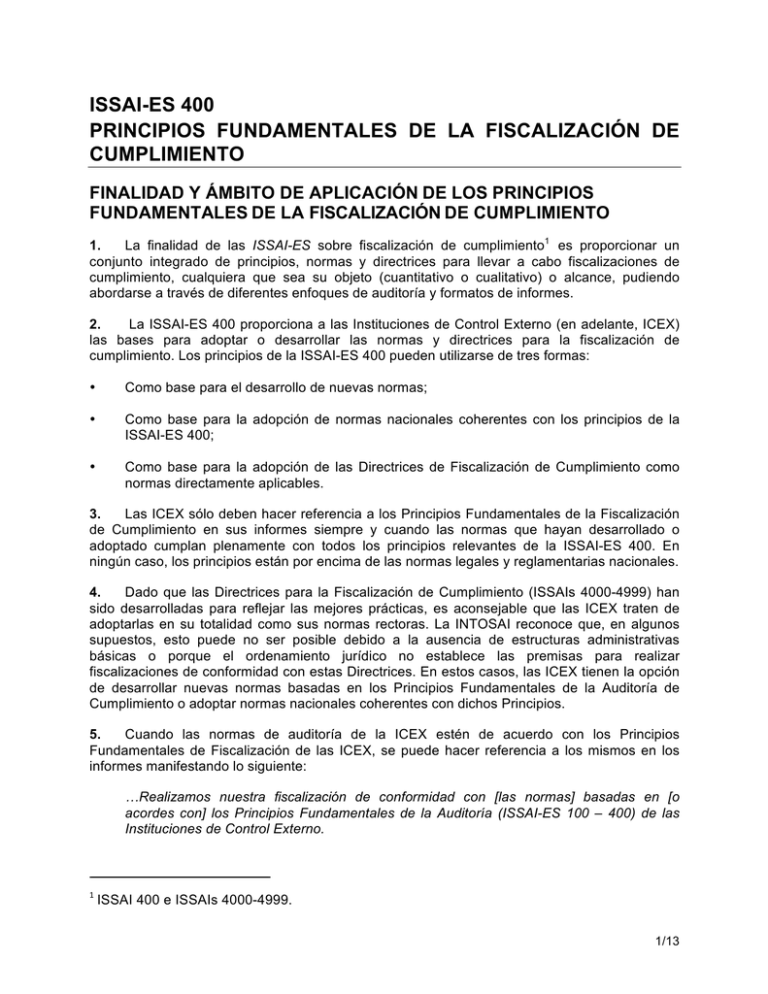 ISSAI-ES 400 PRINCIPIOS FUNDAMENTALES DE LA