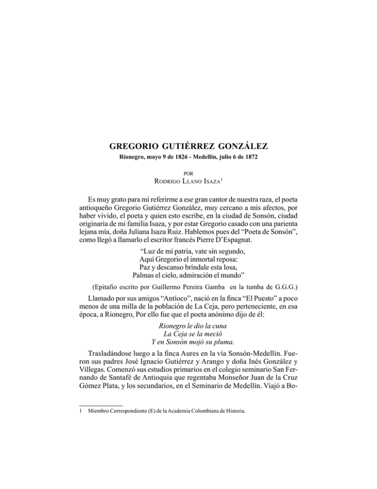 gregorio gutiérrez gonzález