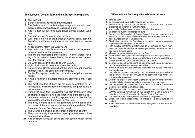 The European Central Bank and the Eurosystem explained