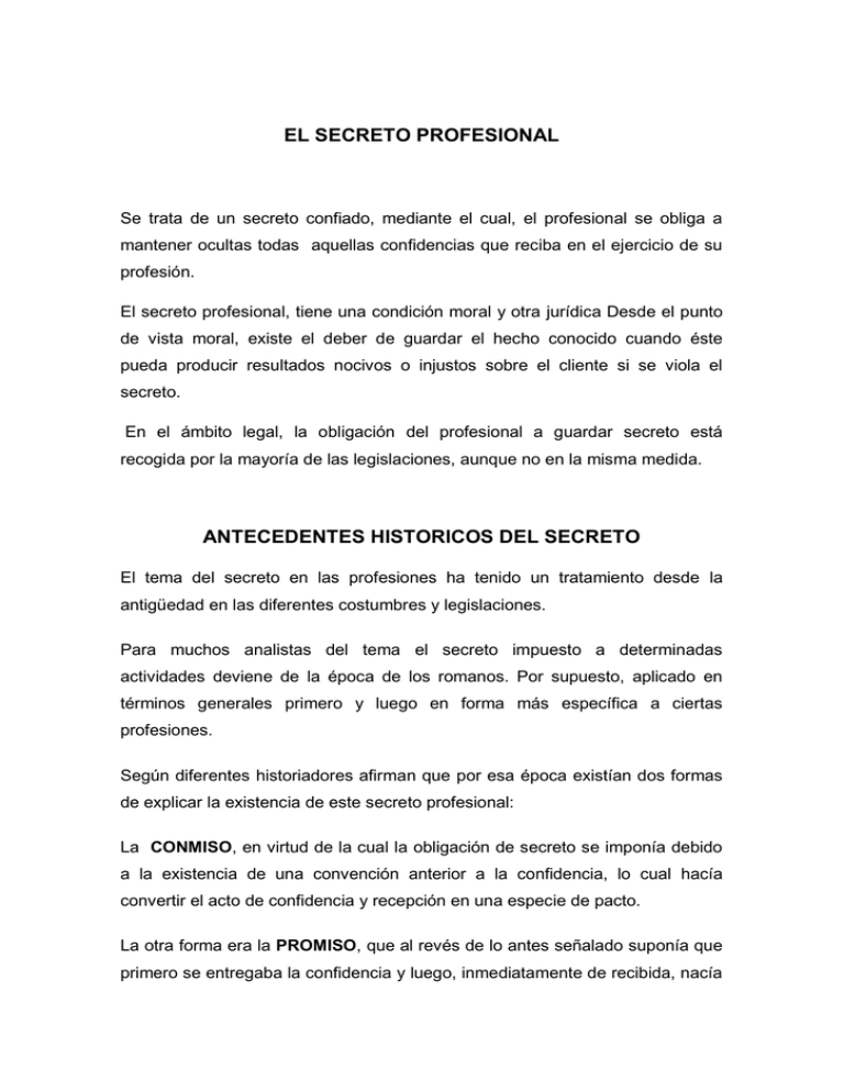 El Secreto Profesional: Definición, Historia y Obligaciones