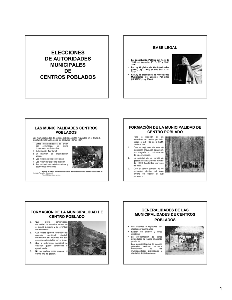 Eleccion Municipal En Los Centros Poblados Menores