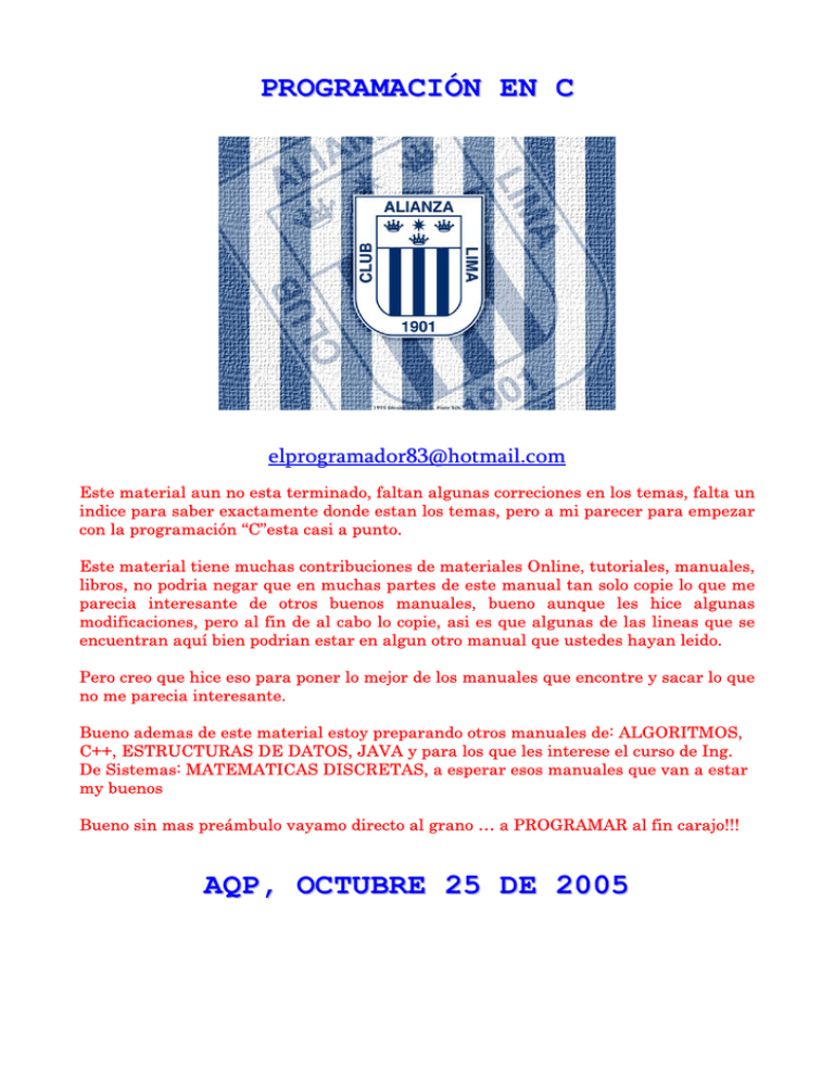 Manual de lenguaje C Archivo