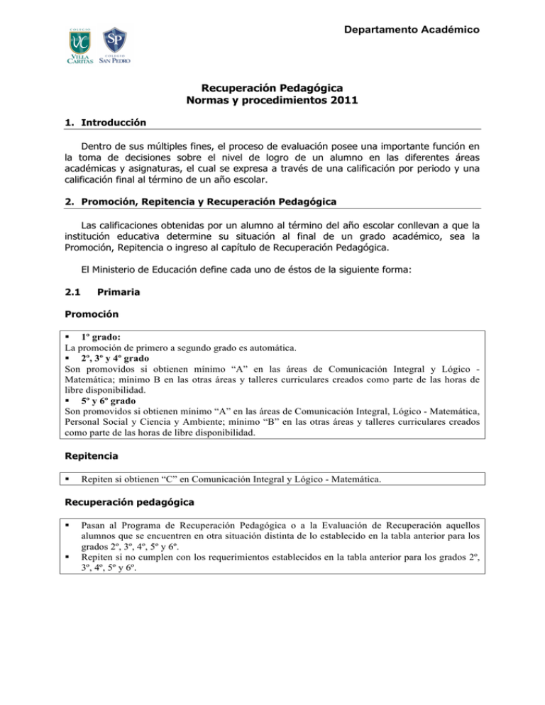 01 Normas - Recuperación Pedagógica