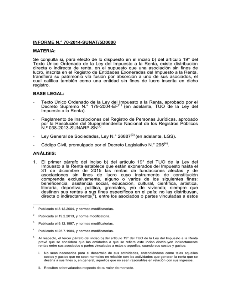 informe n.° 070-2014