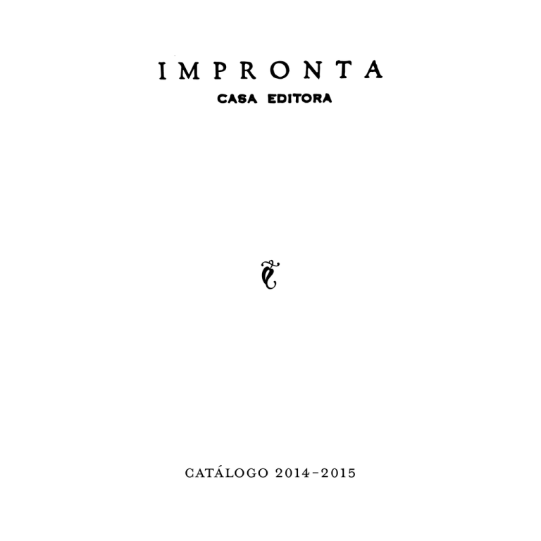 Catálogo - Impronta Casa Editora