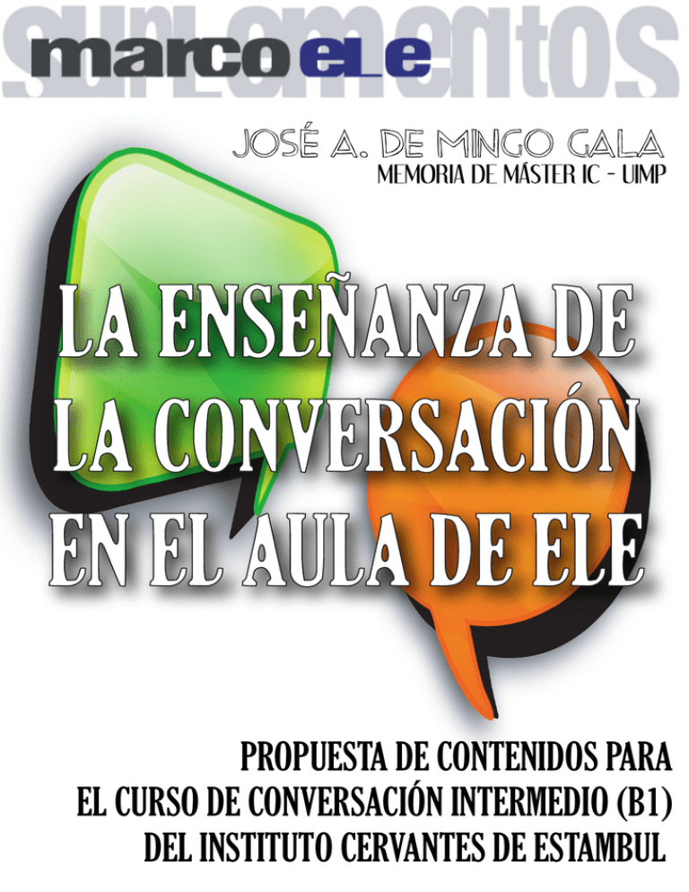 la enseñanza de la conversación en el aula de ele