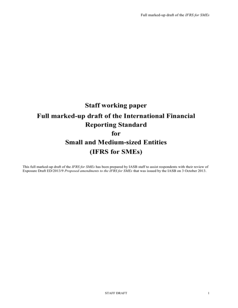 Full marked-up draft of the IFRS for SMEs