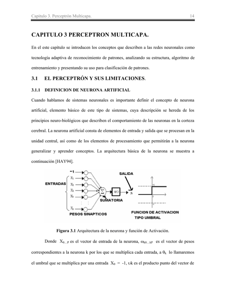 CAPITULO 3 PERCEPTRON MULTICAPA.
