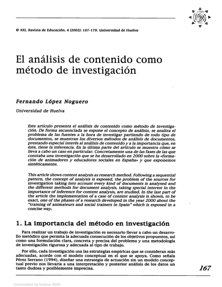 El análisis de contenido como método de investigación
