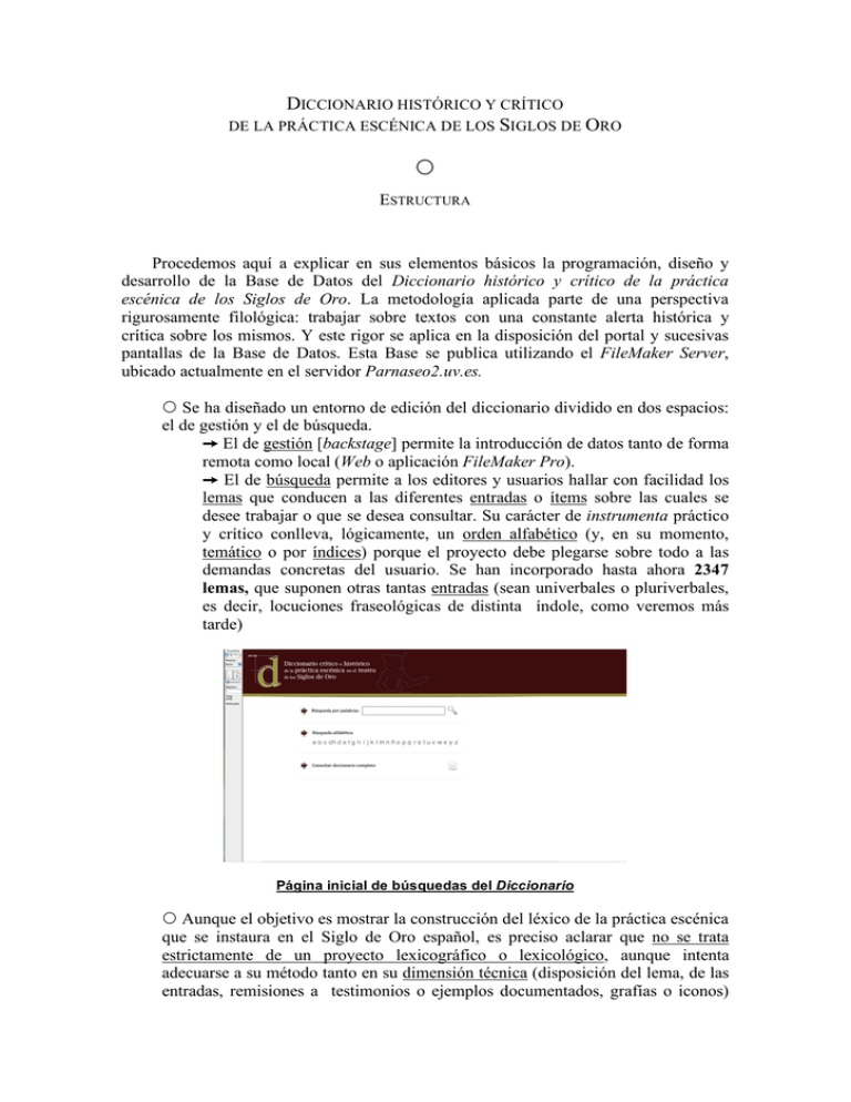 Estructura del Diccionario