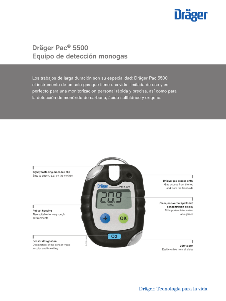 Información de producto: Dräger Pac® 5500