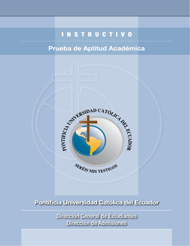 Instructivo de la Prueba de Aptitud Académica