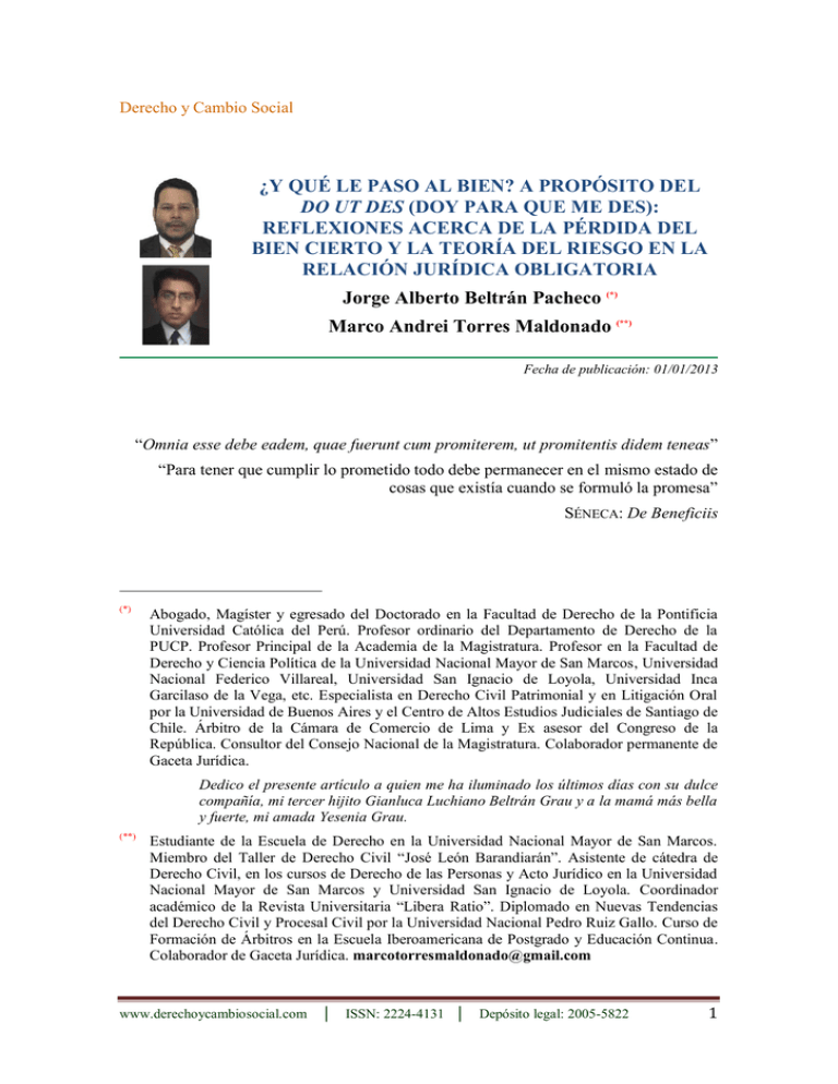 ¿y qué le paso al bien? a propósito del do ut des